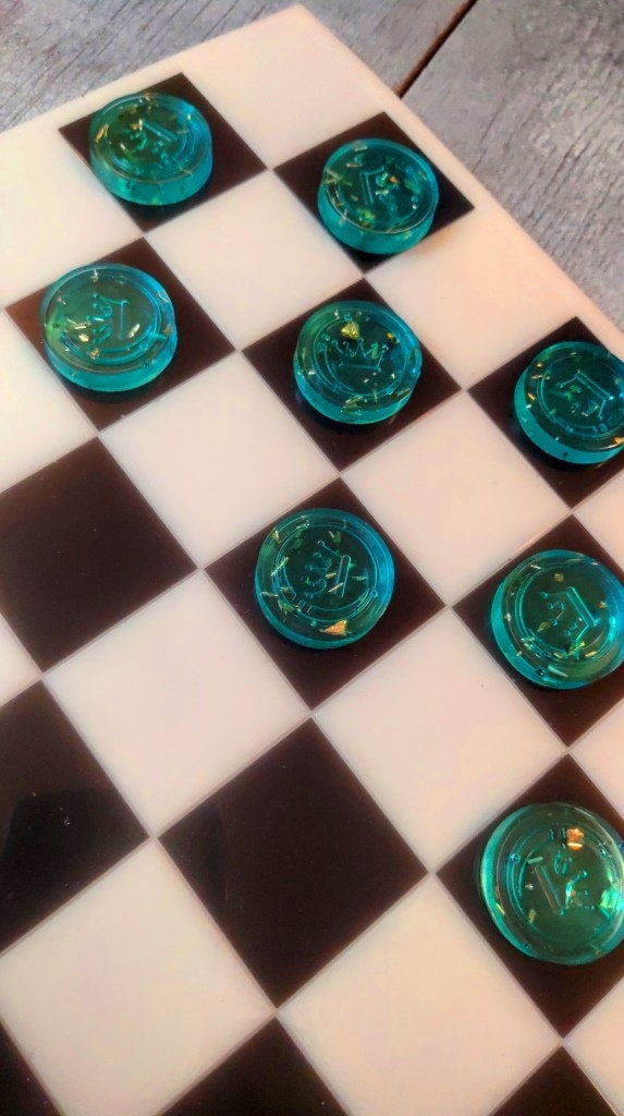 Resin Chess and Checkers Set Checkers Pieces Checkers Game for Kids ...