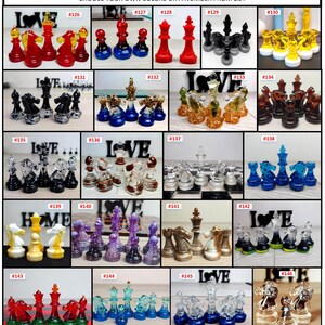 Custom Colors Chess Set With Chess Board or Without | Size of King 7cm ...