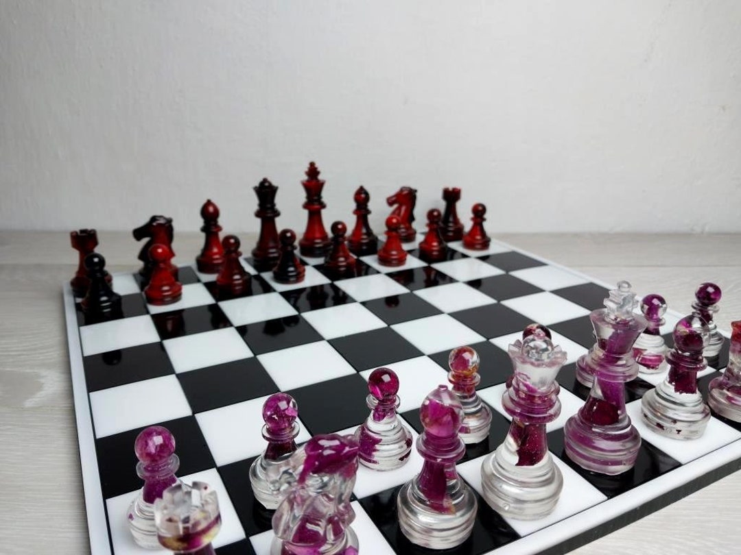 Epoxy Resin Chess Set | Size of King 7cm (2.75 Inches) | Chess Sets ...