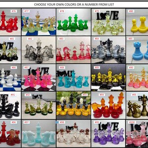 Custom Colors Chess Set With Chess Board or Without | Size of King 7cm ...