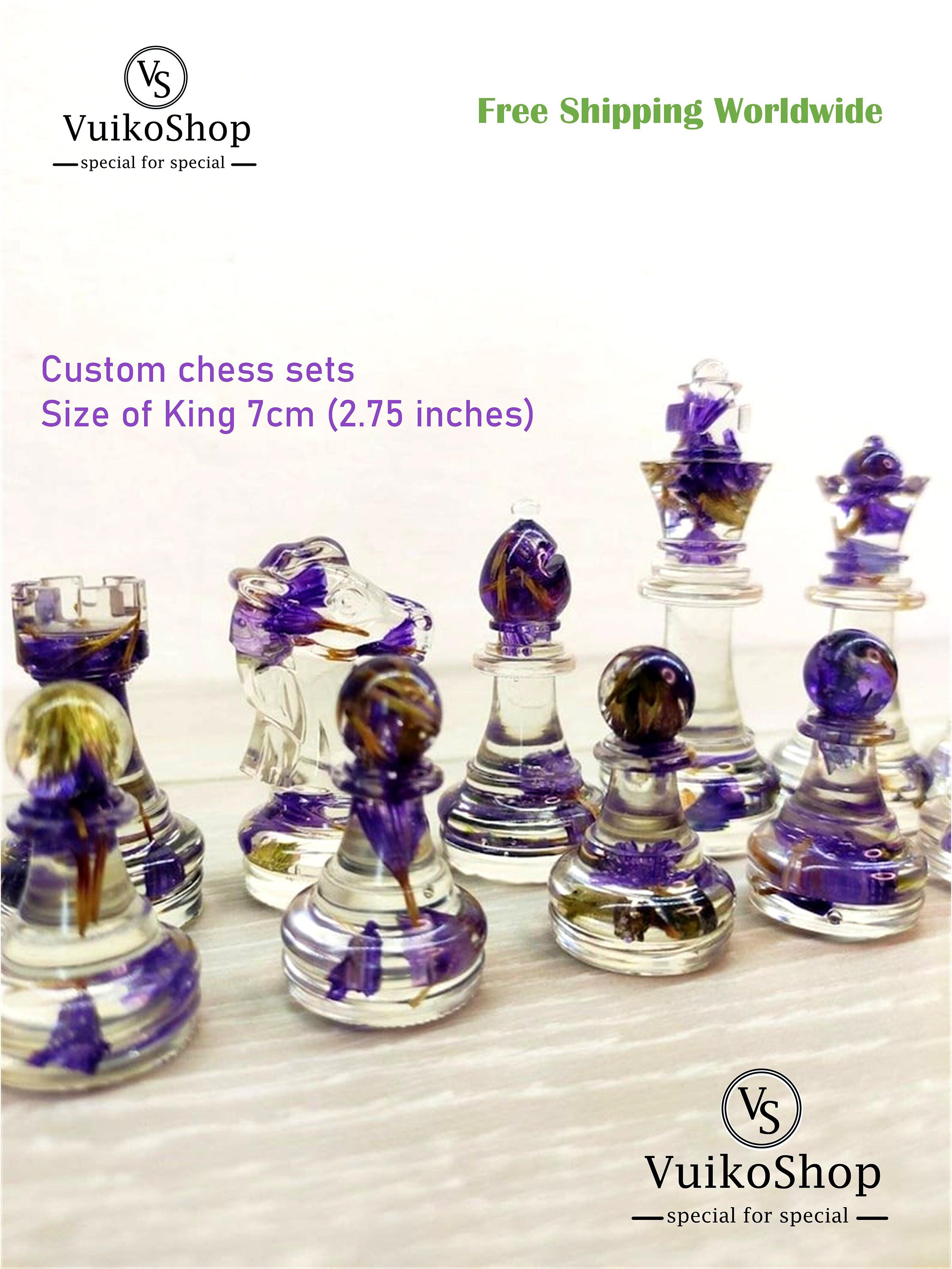 Custom Chess Sets With Chessboard | Size of King 7cm (2.75 Inches ...