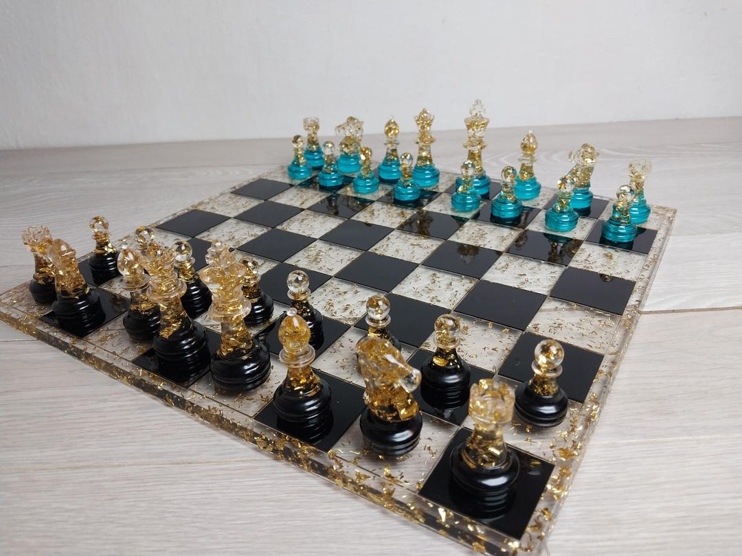 Custom Chess Set Epoxy Resin | Size of King 7cm (2.75 Inches) | Custom ...