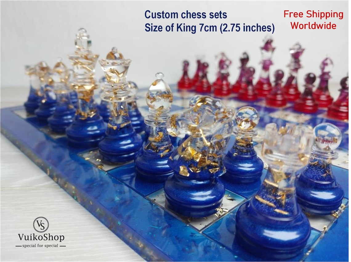 Custom Chess Pieces Modern Chess Sets Size of King 7cm 2.75 Inches ...