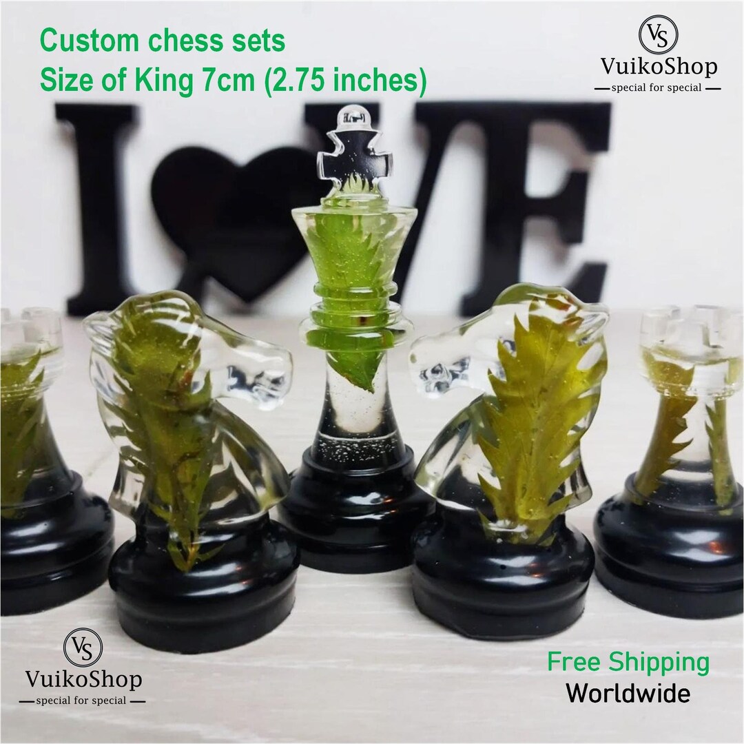 Epoxy Resin Chess Pieces Size of King 7cm 2.75 Inches - Etsy