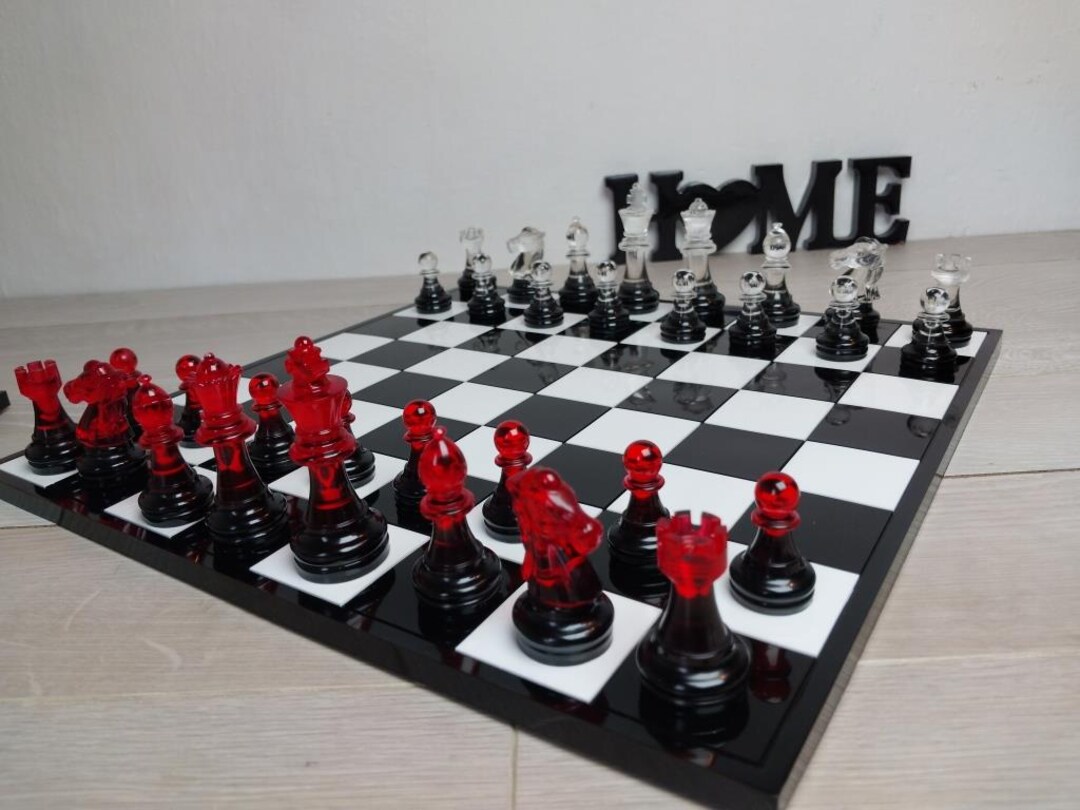 Epoxy Chess Set Handmade - Choose Your Colors | Custom Chess Sets With ...