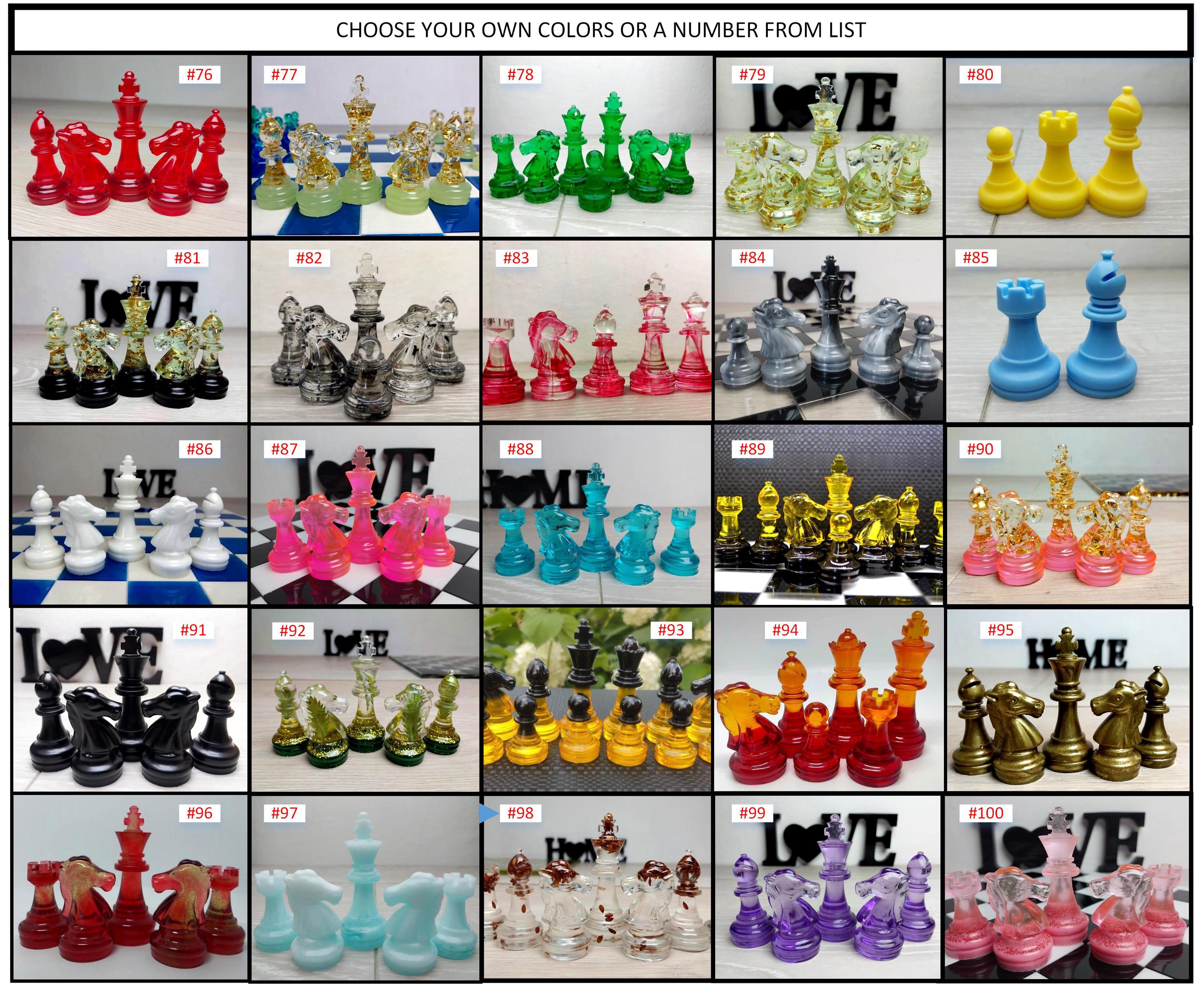 Unique Chess Set With Golden Flakes | Size of King 7cm (2.75 Inches ...