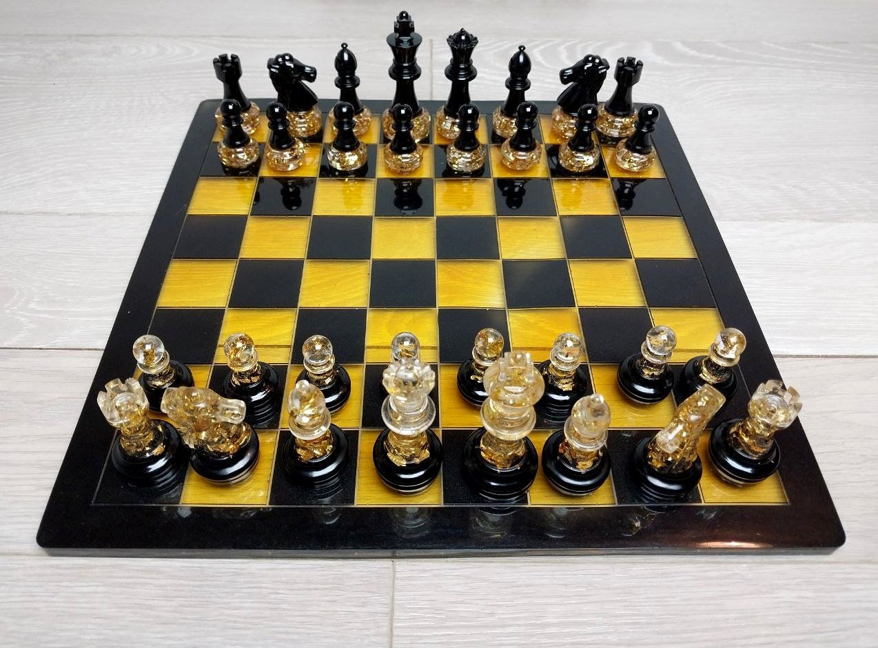 Epoxy Resin Chess Sets Set With Chessboard or Chess Pieces Only Custom ...