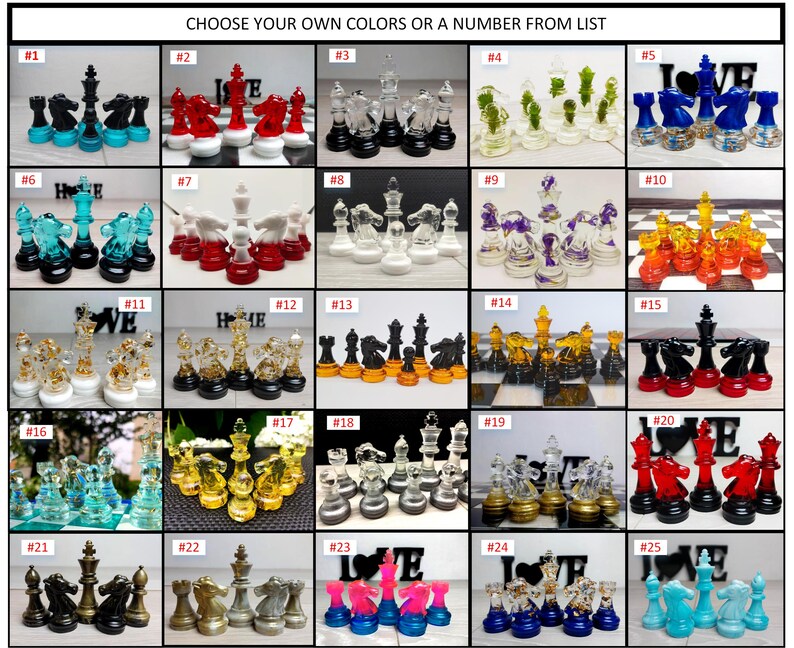 Custom Chess Sets With Chessboard | Size of King 7cm (2.75 Inches ...