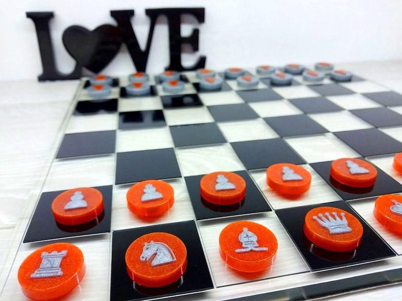 Flat Chess Pieces | Size of Chess 23mm*5mm | Custom Chess Sets With ...