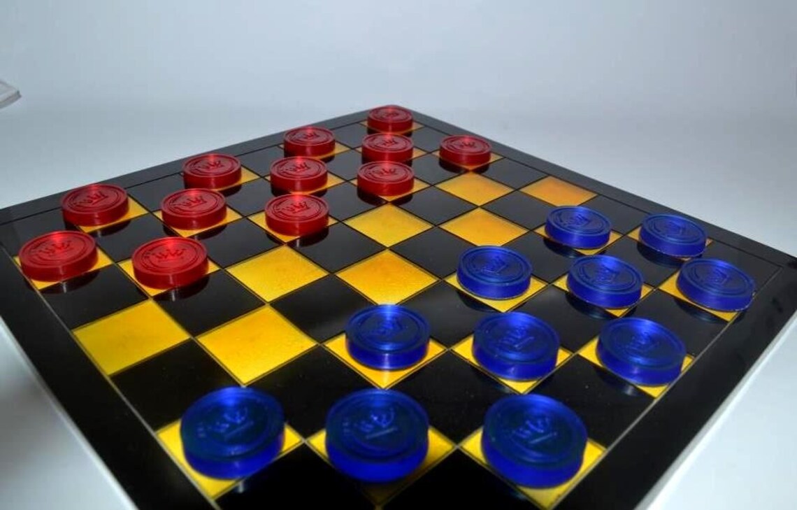 Custom Checkers Pieces Resin Chess and Checkers Set Checkers Game for ...