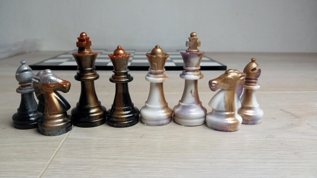 Epoxy Chess Set Handmade - Choose Your Colors | Custom Chess Sets With ...