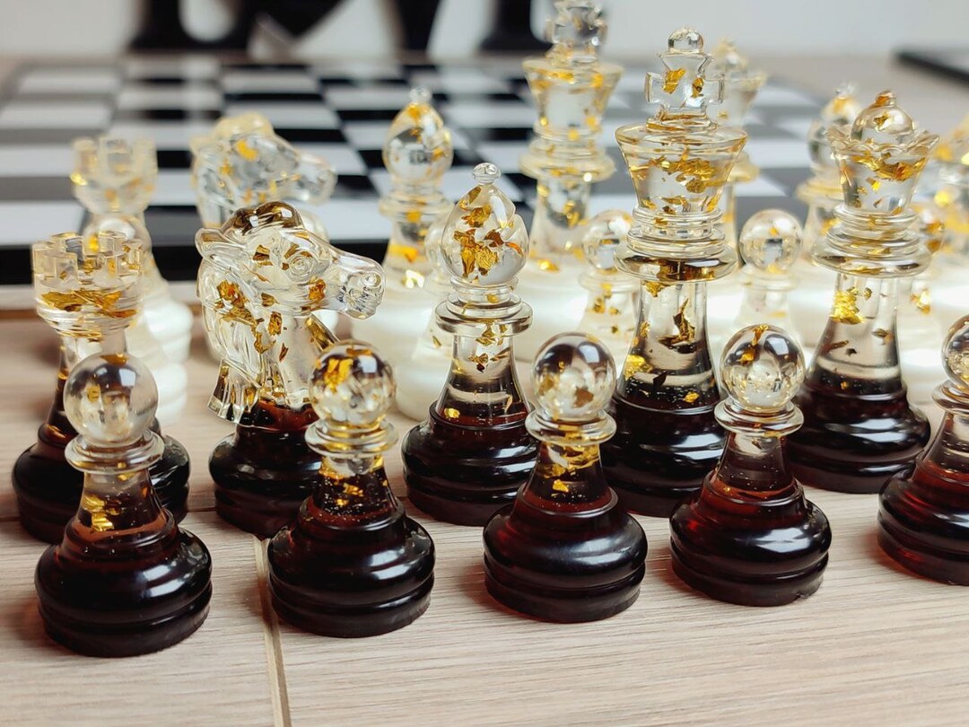 Epoxy Resin Chess Pieces | Size of King 7cm (2.75 Inches) | Chess Sets ...