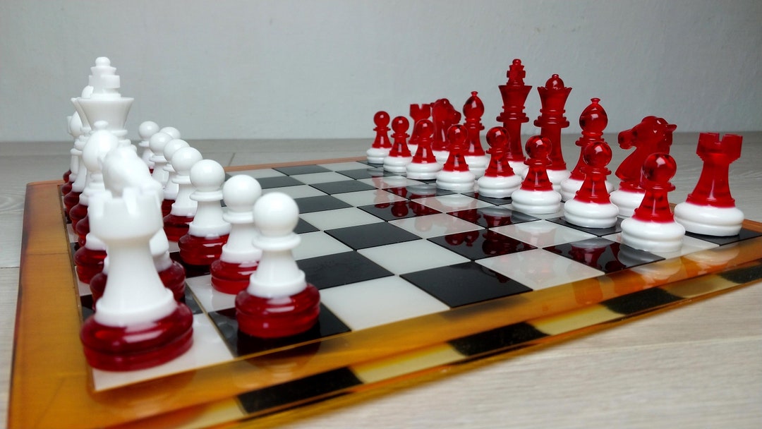 Custom Resin Chess Set With Board | Size of King 7cm (2.75 Inches ...