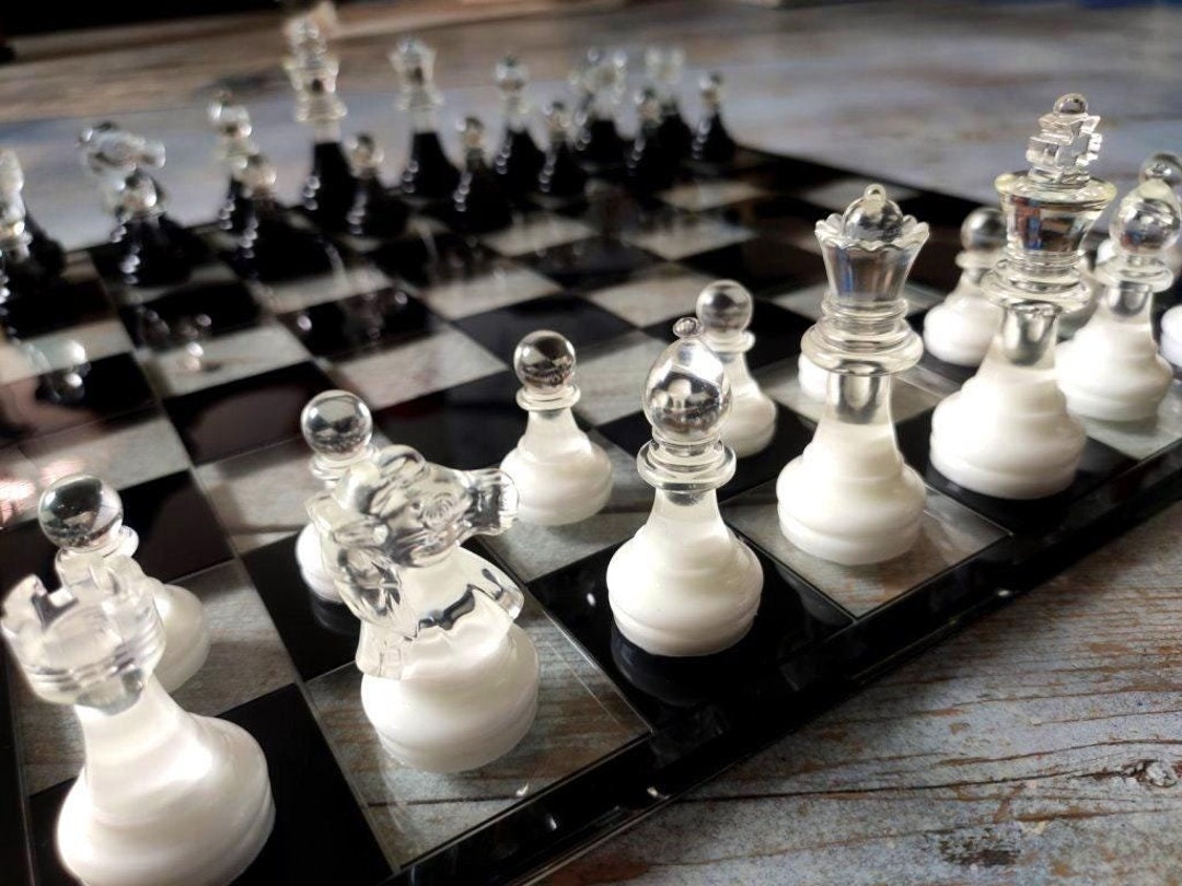 Custom Resin Chess Set With Board | Size of King 7cm (2.75 Inches ...