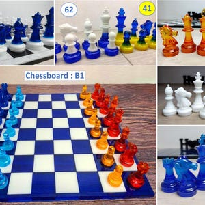 Black Red Chess Set With Chess Board | Custom Chess 2.75 Inch (7 Cm ...