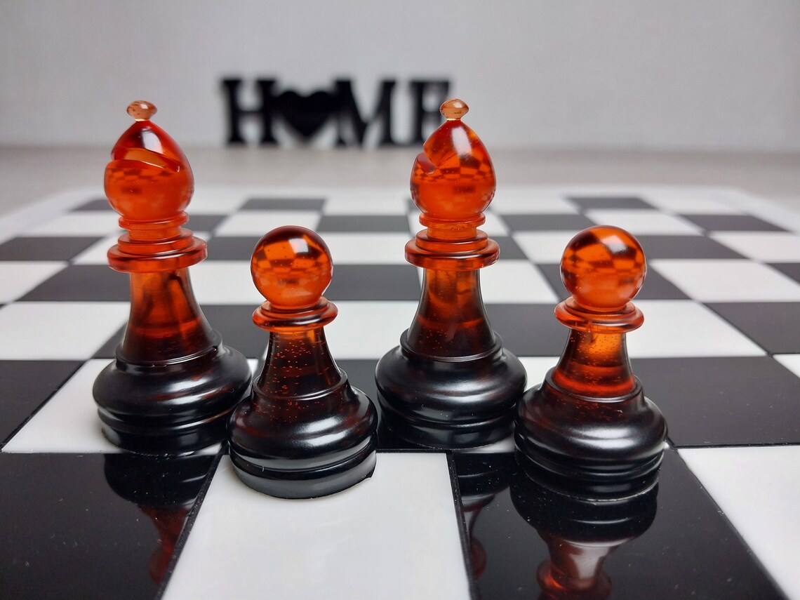 Epoxy Resin Chess Sets Set With Chessboard or Chess Pieces Only Custom ...