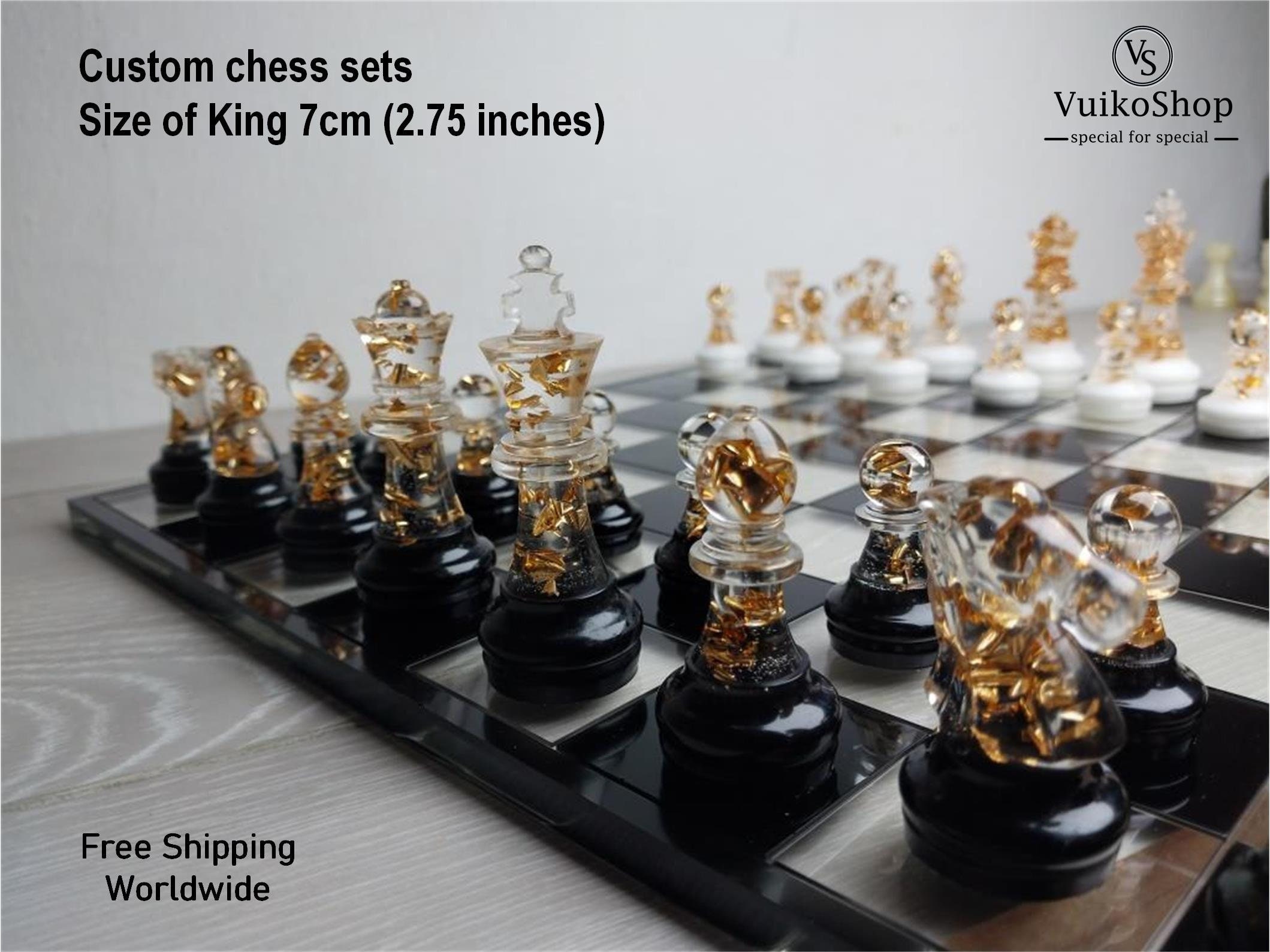Custom Chess Sets With Chessboard | Size of King 7cm (2.75 Inches ...