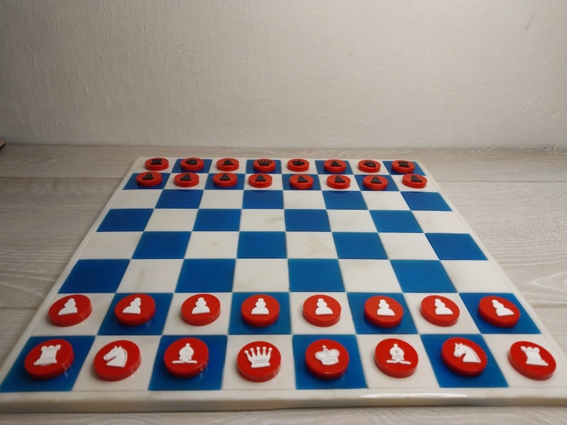 Flat Custom Chess Pieces | Size of Chess 23mm*5mm | Custom Chess Sets With Board | Unique Chess ...