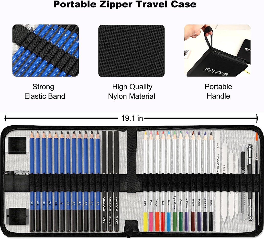 Sketching Coloring Art Set 38 Pieces Drawing Kit With Sketch - Etsy