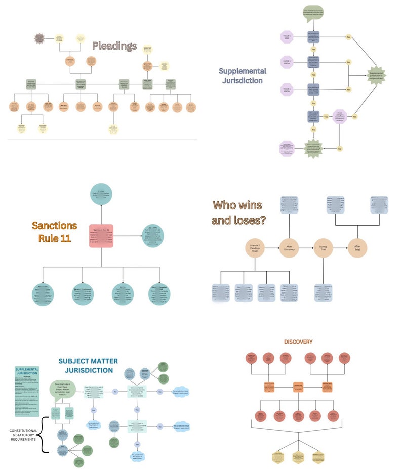 Civil Procedure Flow Charts Bundle (entire Syllabus) - Etsy