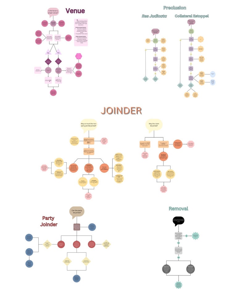 Civil Procedure Flow Charts Bundle (entire Syllabus) - Etsy