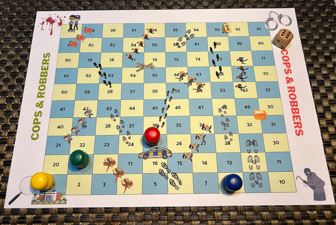 Printable Cops and Robbers (snakes and Ladders) Board Game, Family ...