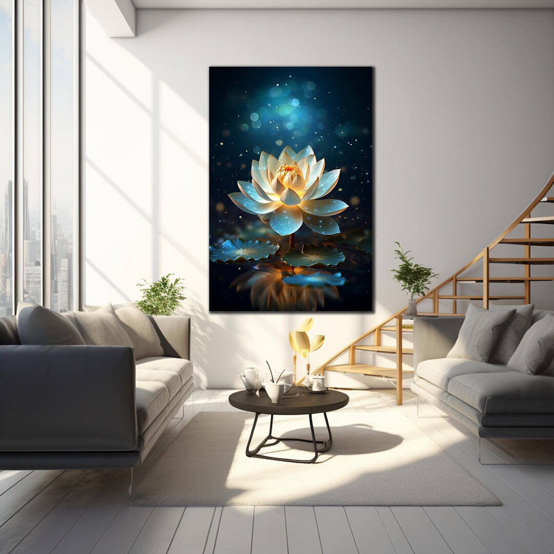 Lotus Flower Wall Decor,lotus Flower Art,tempered Glass Wall Art, Glass ...