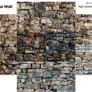 Seamless Stone Wall Digital Paper, Scrapbooking, Crafts, DIY Projects ...