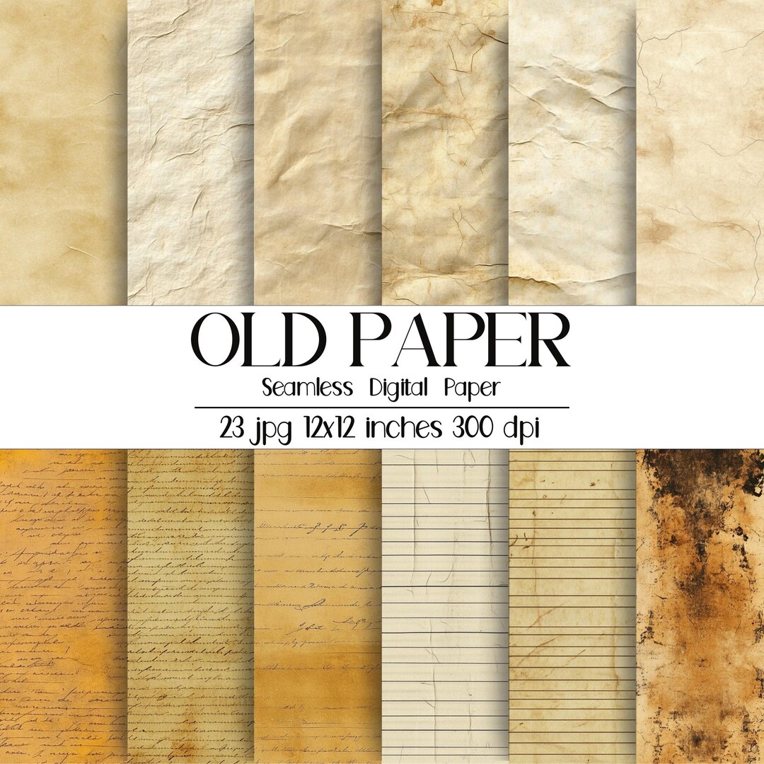 Old Paper Digital Paper – Seamless Vintage Aged Paper Textures for ...