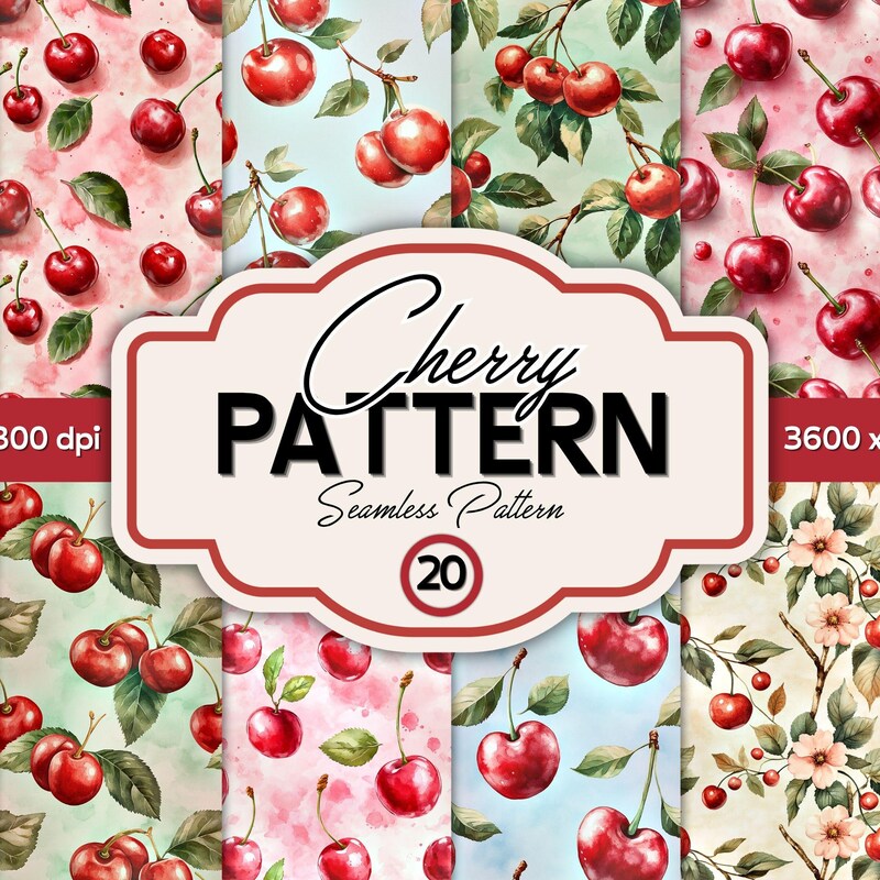 Cherry Digital Paper - Etsy
