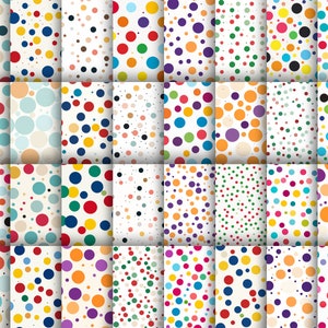 Colorful Polka Dot Digital Paper Pack 38 Designs Commercial Use ...