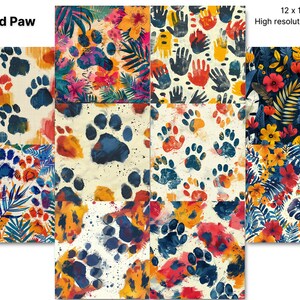 Seamless Wild Paw Digital Paper Ideal for Creations Commercial Use ...
