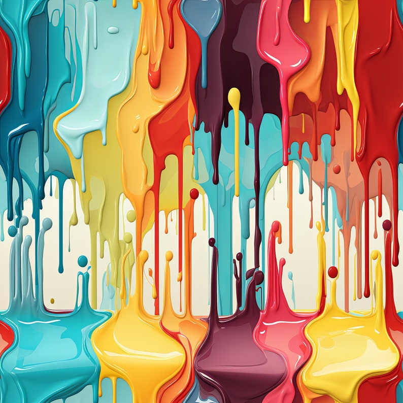 Seamless Dripping Paint Digital Paper Commercial License Instant ...