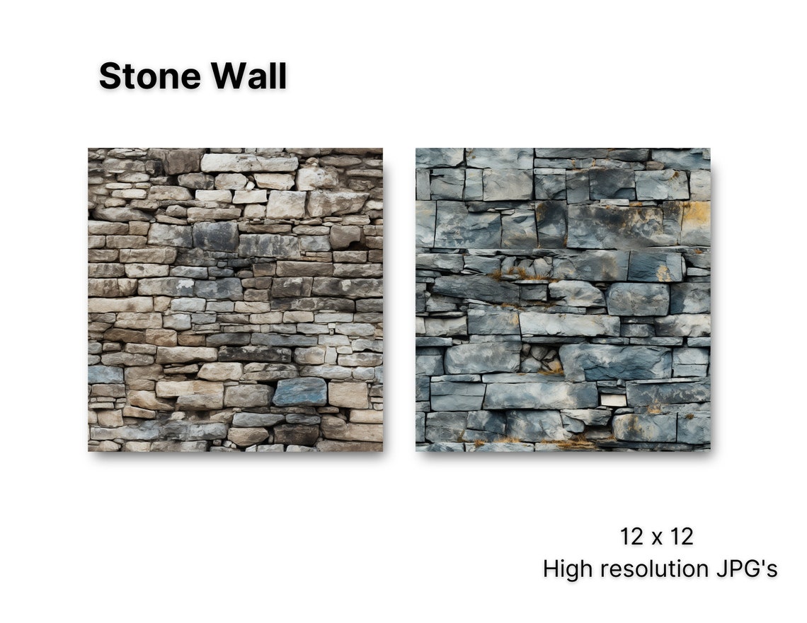 Seamless Stone Wall Digital Paper, Scrapbooking, Crafts, DIY Projects ...