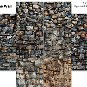 Seamless Stone Wall Digital Paper, Scrapbooking, Crafts, DIY Projects ...