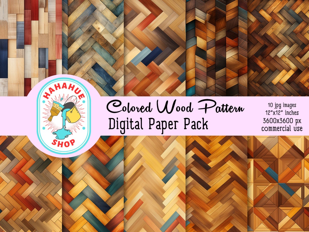 Colored Wood Pattern Seamless Digital Paper Seamless Pattern Printable ...
