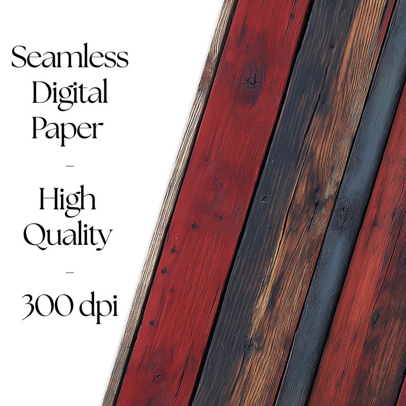 Seamless Rustic Mahogany Wood Plank Digital Paper | 16 Jpg Digital ...