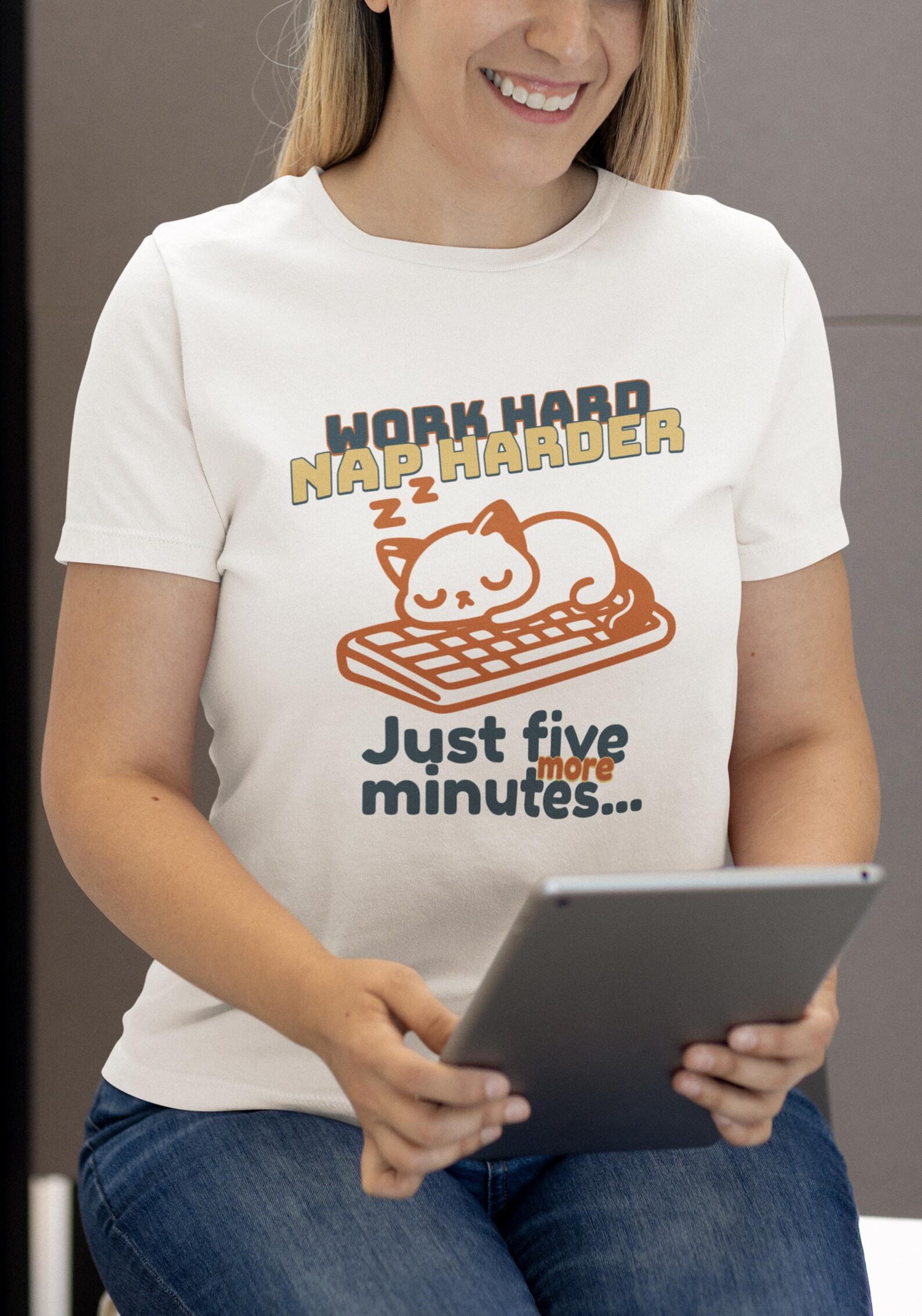 Work Hard Nap Harder Cat PNG – Funny Lazy Office Shirt Design | Cute ...