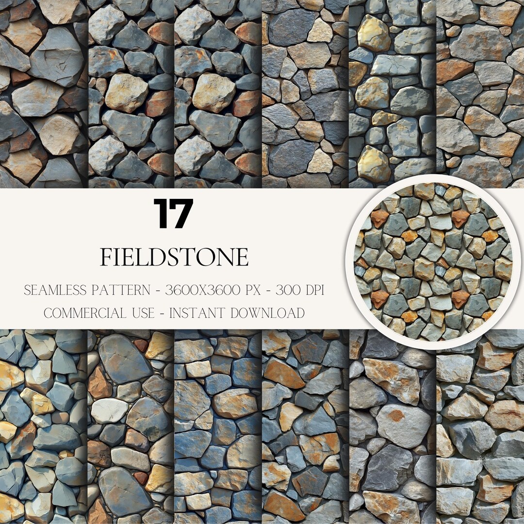 17 Fieldstone Seamless Pattern – Rustic Stone Wall Texture, Scrapbook ...
