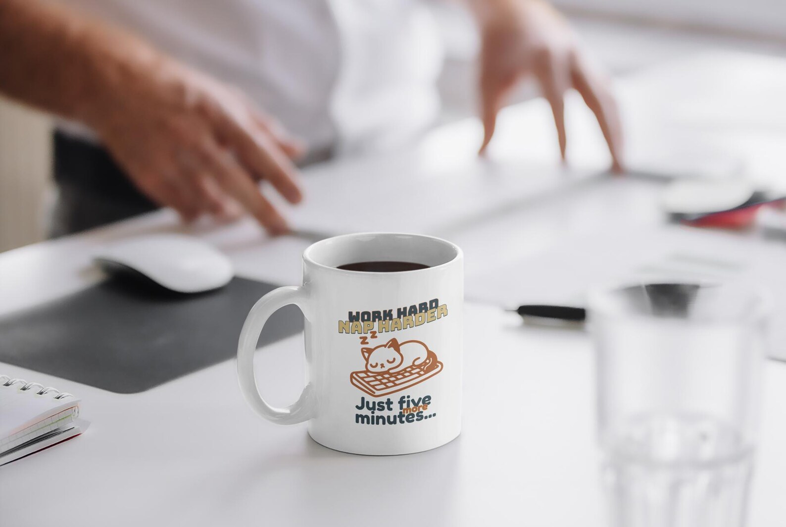 Work Hard Nap Harder Cat PNG – Funny Lazy Office Shirt Design | Cute ...