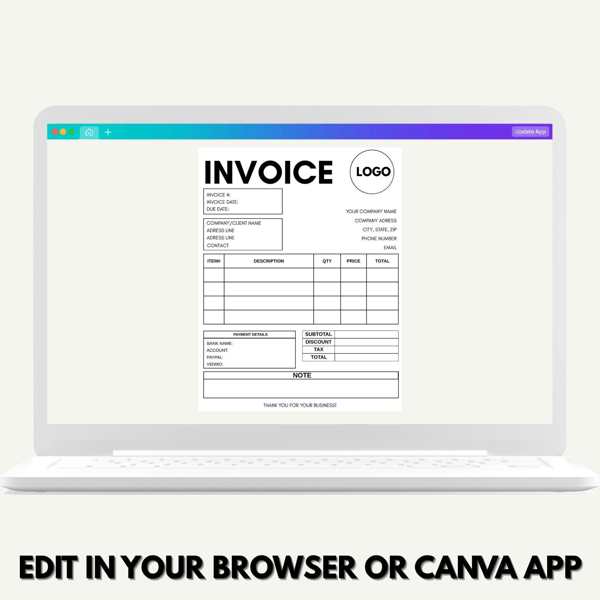 Editable Order Forms Bundle – T-shirt, Tumbler & Invoice Template Kit ...