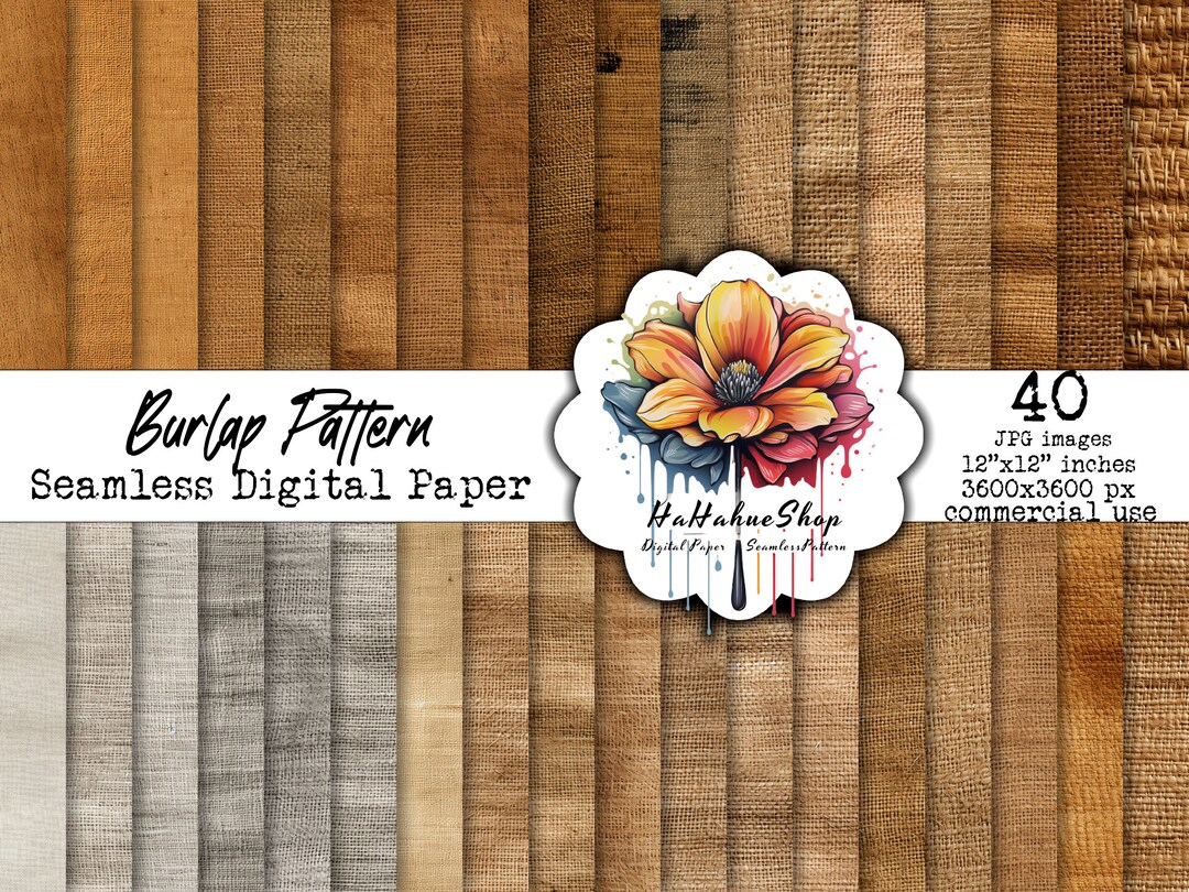 Burlap Pattern Digital Paper 40 Designs Commercial Use Backgrounds for ...