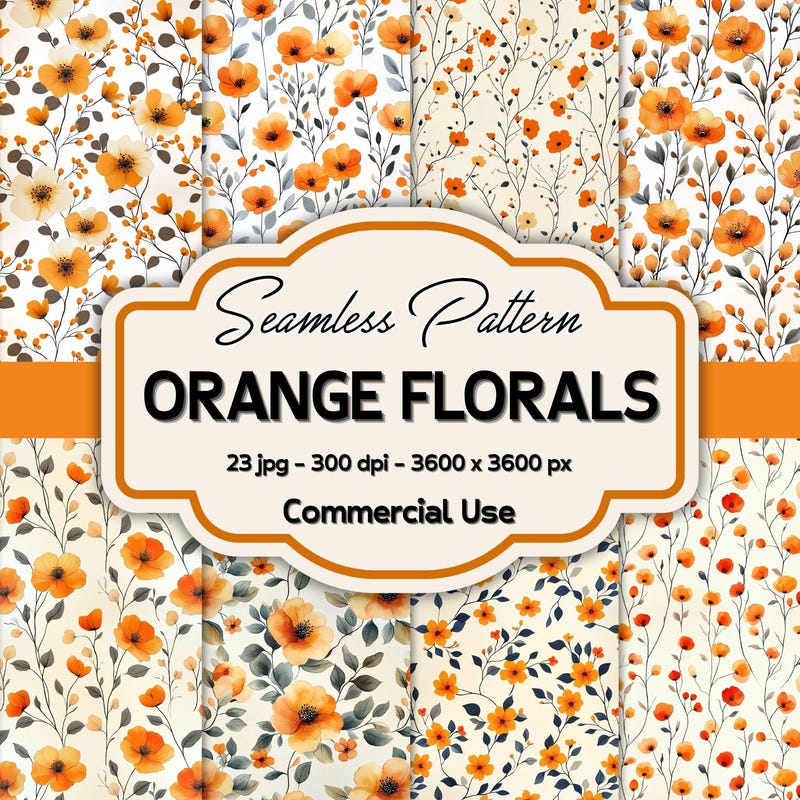 Floral Digital Paper - Etsy