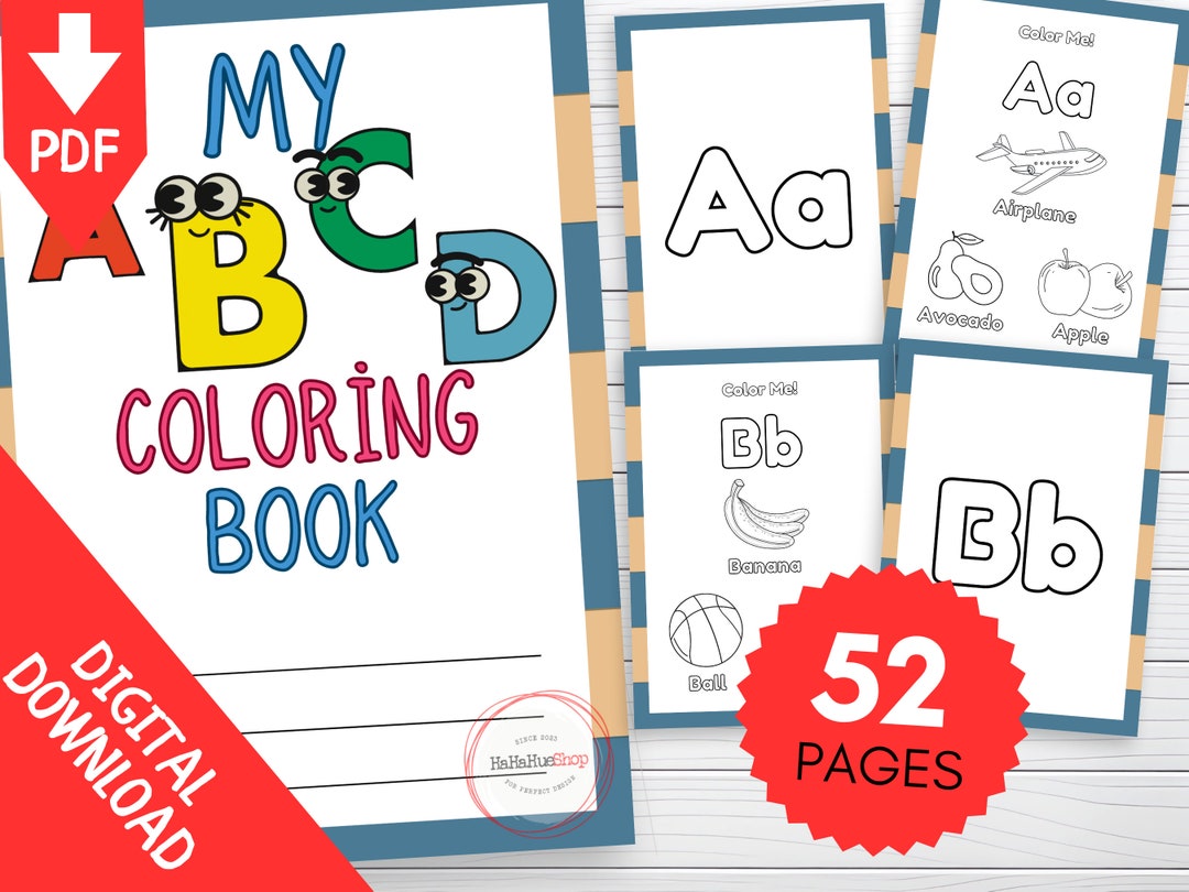 My ABC Coloring Book Worksheet 52 Pages of Fun and Learning, 8.5x11 ...