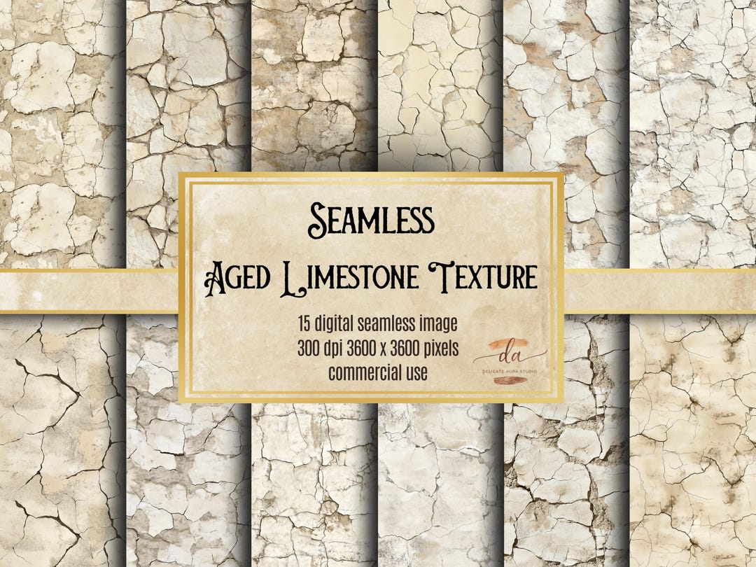 Aged Limestone Textures Digital Paper, Seamless Rustic Old Stone ...