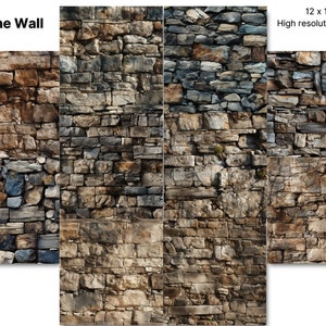 Seamless Stone Wall Digital Paper, Scrapbooking, Crafts, DIY Projects ...