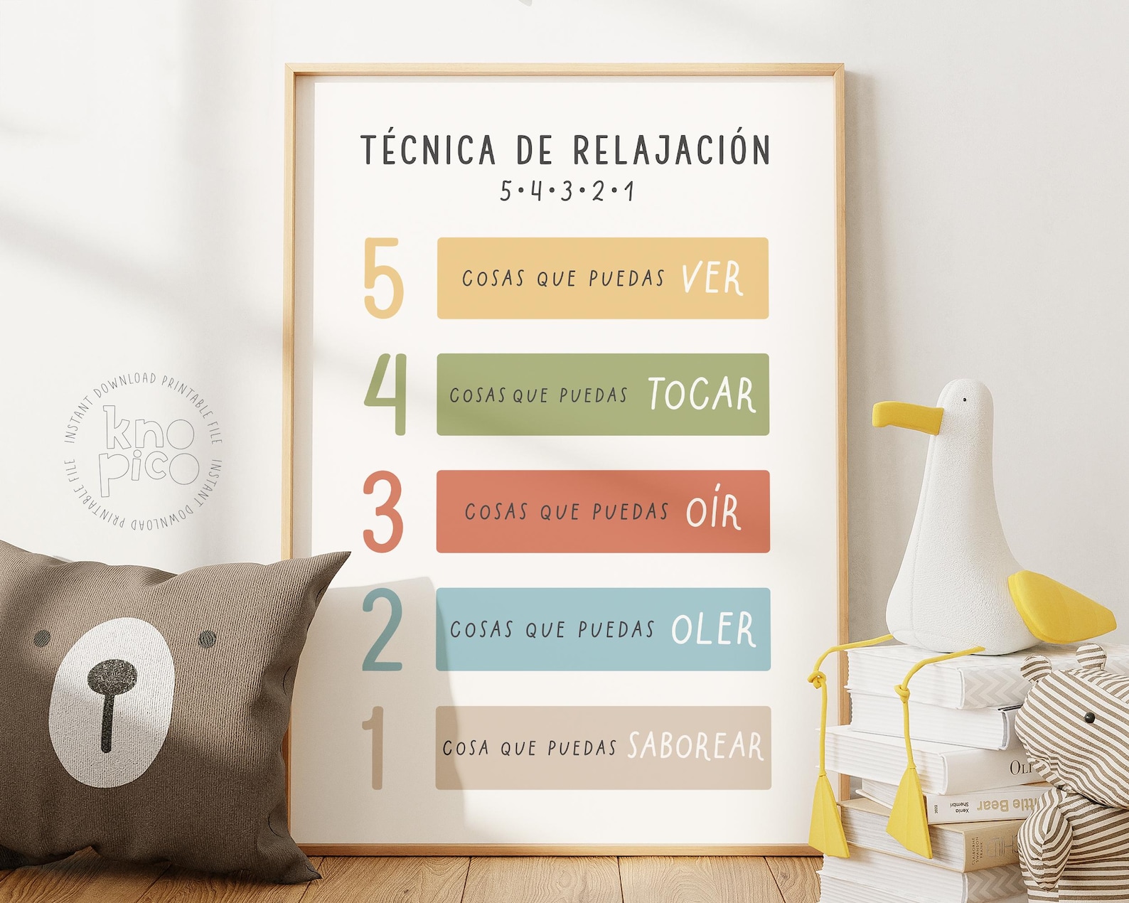 Spanish Grounding Techniques for Kids Mental Health Posters | 5 Senses ...