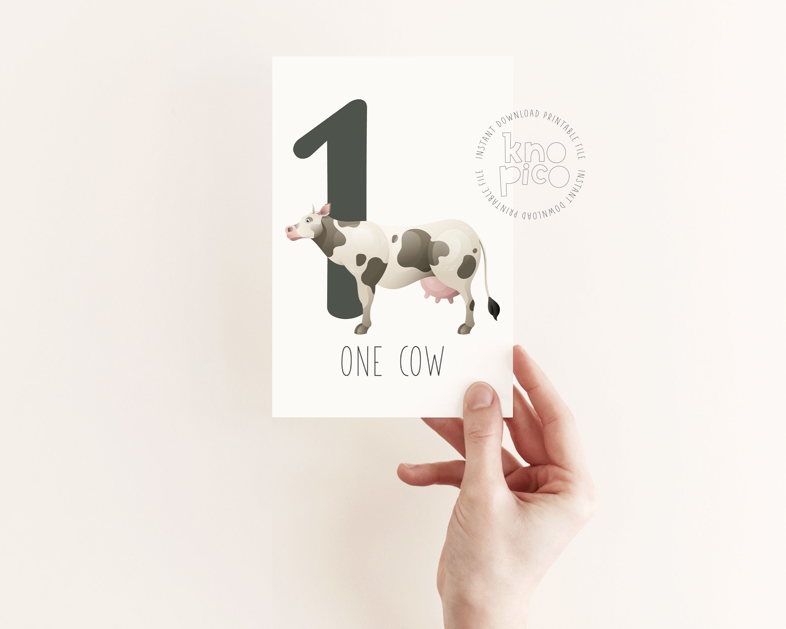 Flashcards for Learning Numbers to 10 With Domestic Animals: Farmyard ...