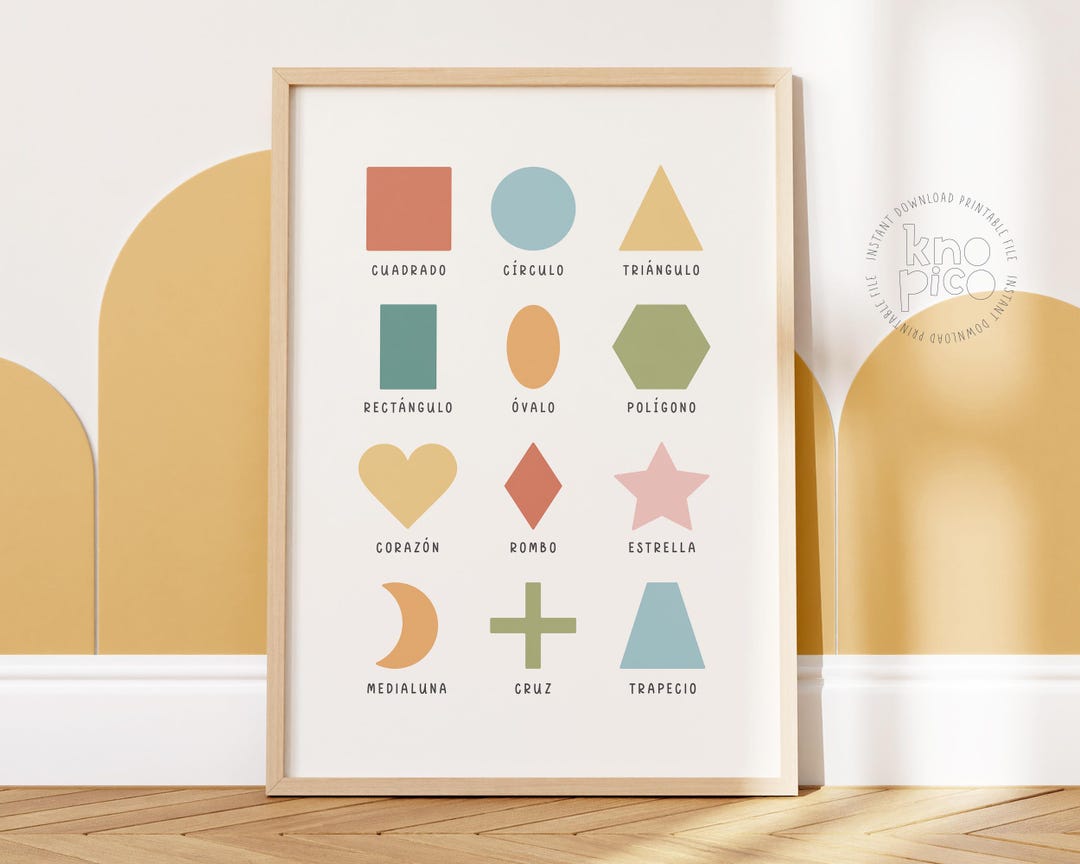 Learning Shapes in Spanish - Educational Math Posters for Classroom ...