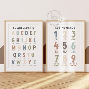 Spanish Alphabet and Numbers Poster Poster Set | Bilingual Printable ...